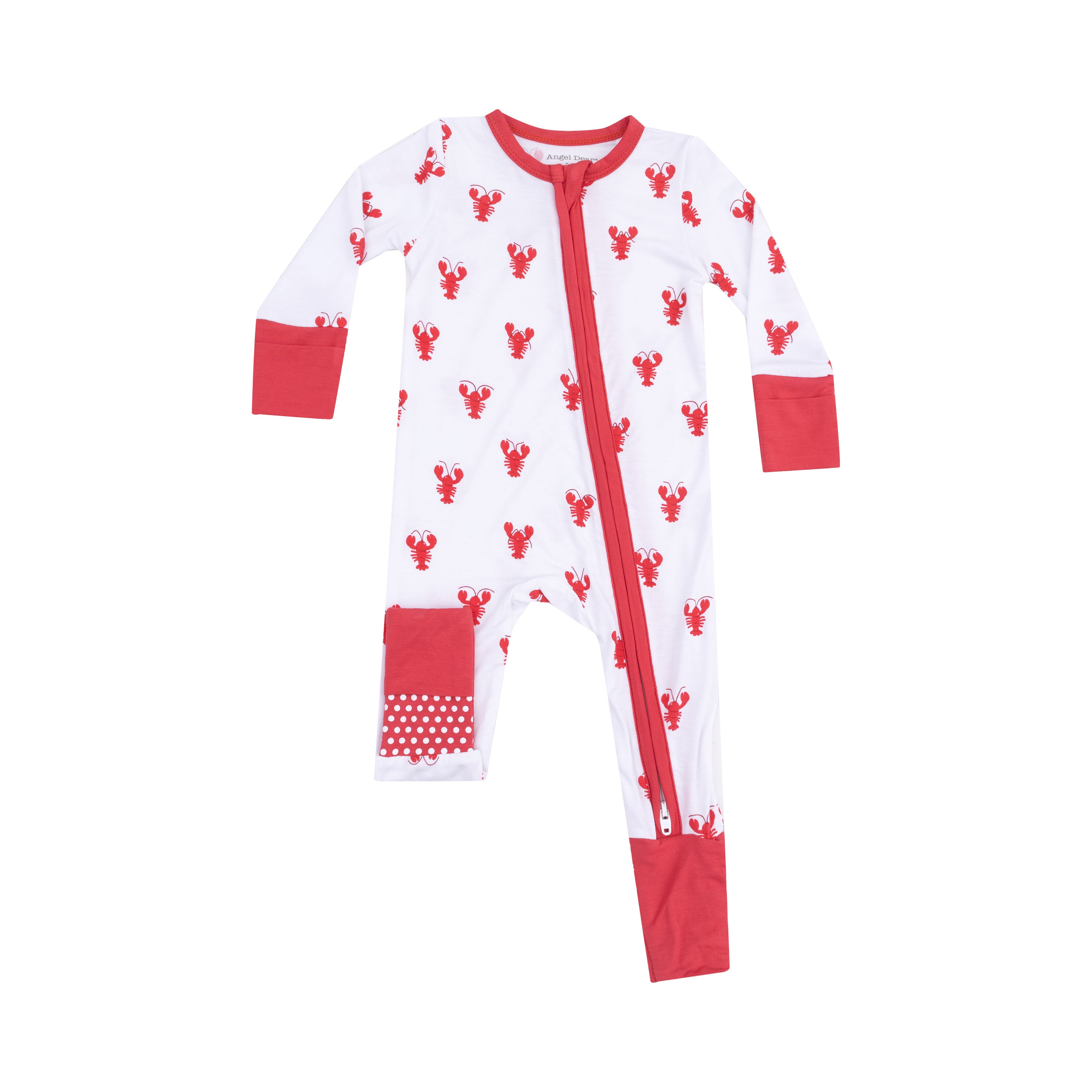 2 Way Zipper Romper - Lobster Bamboo – Angel Dear