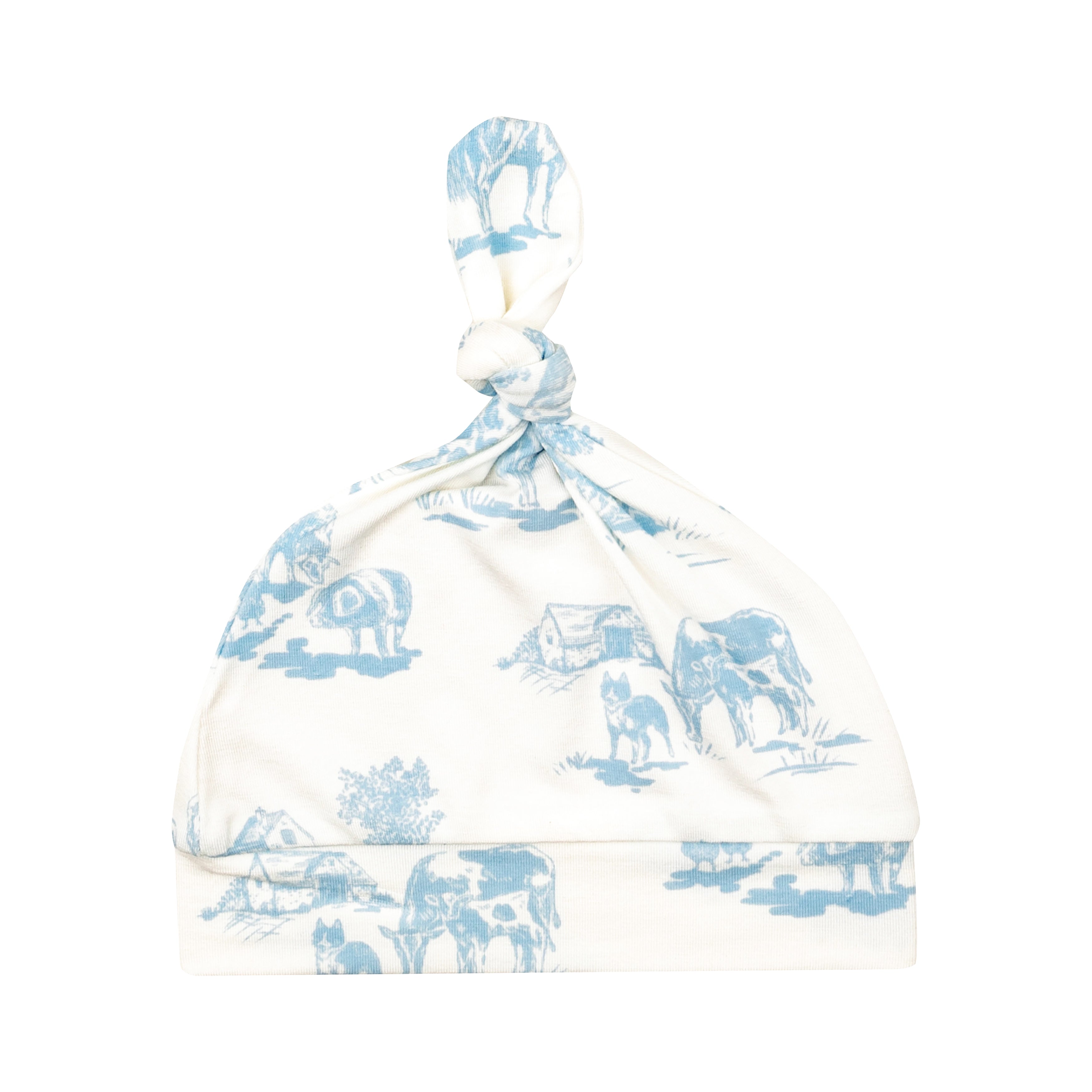 Knotted Hat - Farm Toile – Angel Dear